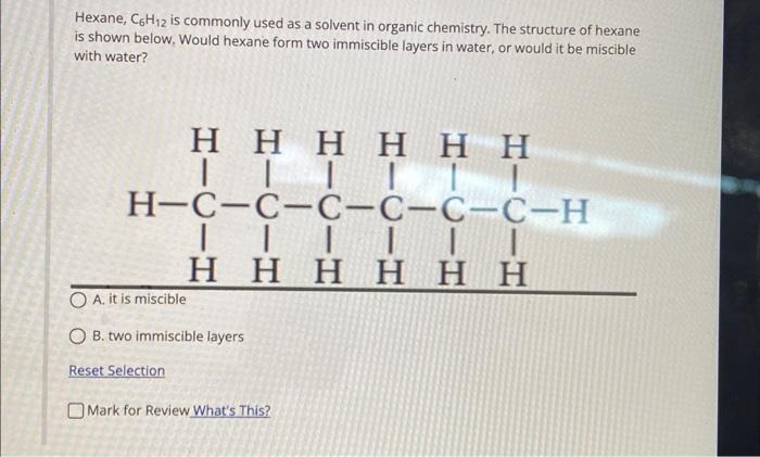 Solved Hexane, C6H12 is commonly used as a solvent in | Chegg.com