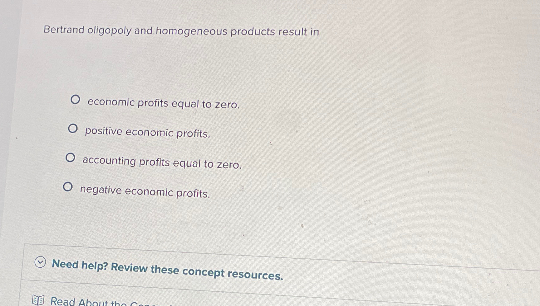 Solved Bertrand oligopoly and, homogeneous products result | Chegg.com