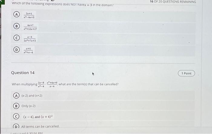 Solved Which of the following expressions does NOT have x=3 | Chegg.com