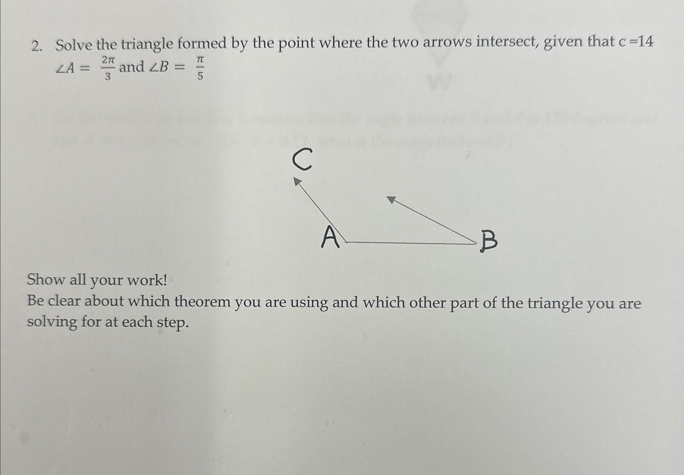 Solved Solve the triangle formed by the point where the two | Chegg.com