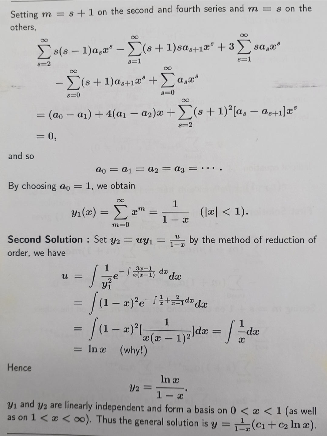 Solved Setting m=s+1 ﻿on the second and fourth series and | Chegg.com