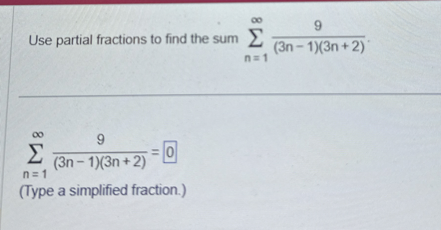 Solved Use partial fractions to find the sum | Chegg.com