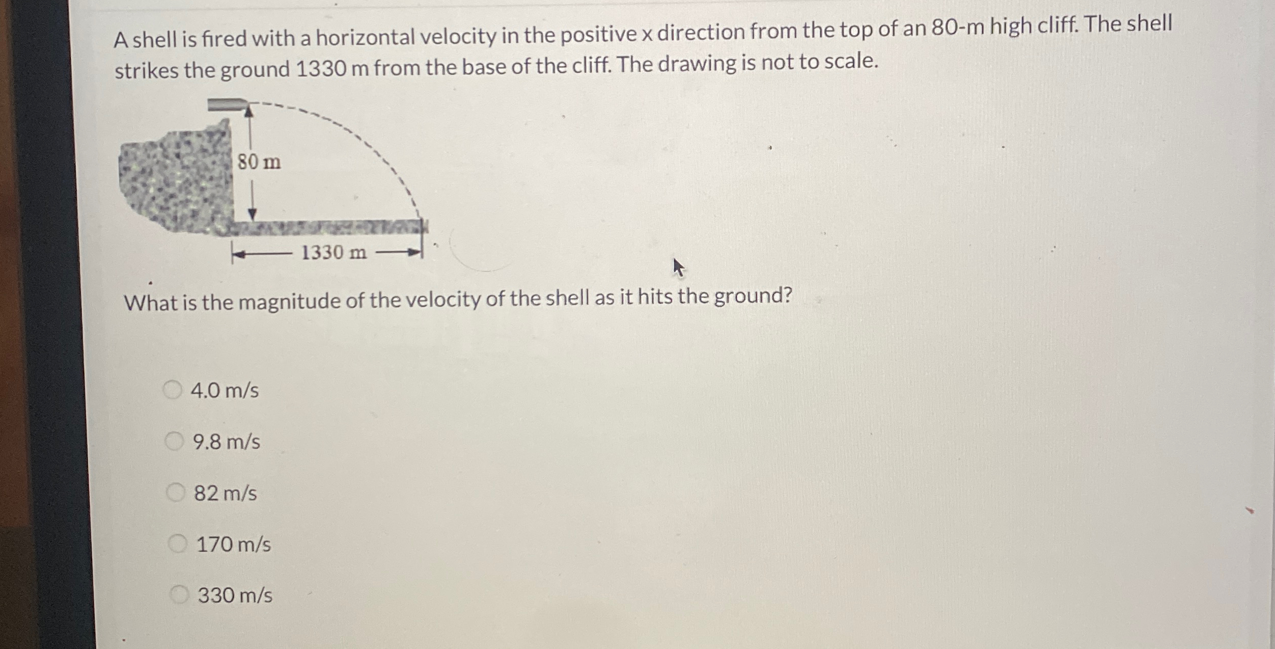 Solved A shell is fired with a horizontal velocity in the | Chegg.com