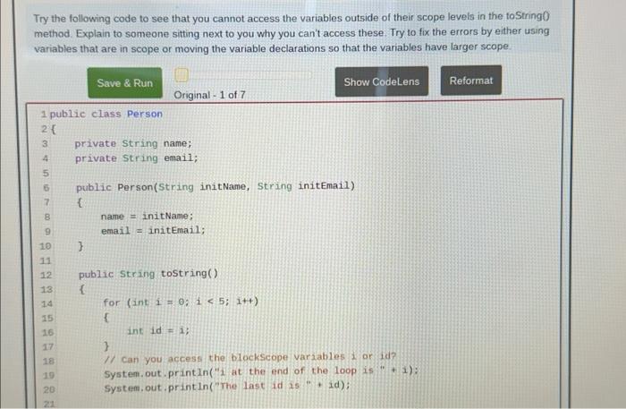 Solved Try the following code to see that you cannot access | Chegg.com