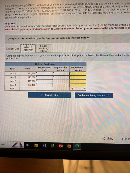Solved Problem 10-2A (Algo) Depreciation methods LO P1 A | Chegg.com