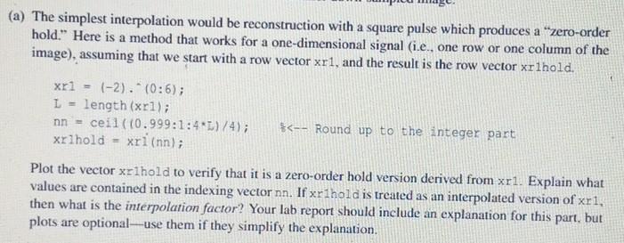 Figure 1: 2-D. Interpolation broken down into row and | Chegg.com