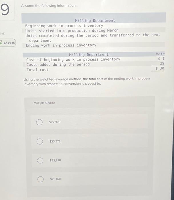 Solved Assume the following information: Using the | Chegg.com
