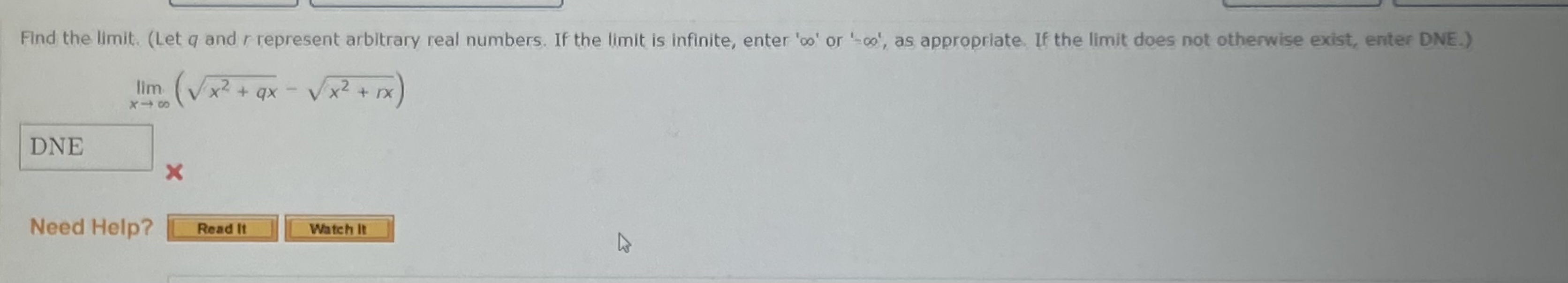 Solved Find the limit. (Let q ﻿and r ﻿represent arbitrary | Chegg.com