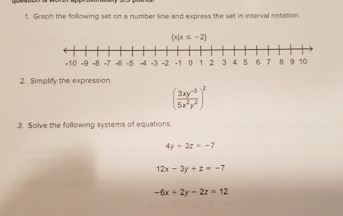 Solved 1. Graph the following set on a number line and | Chegg.com