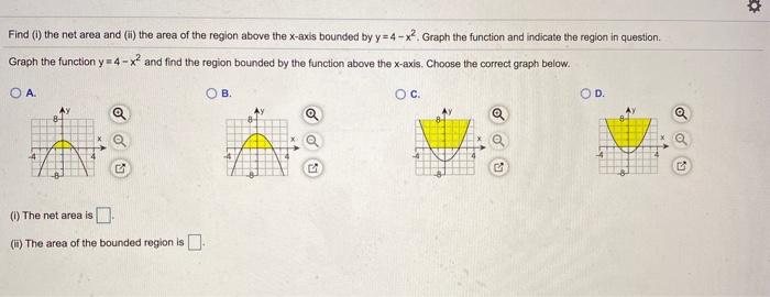 Solved Find 1 The Net Area And Ii The Area Of The Region