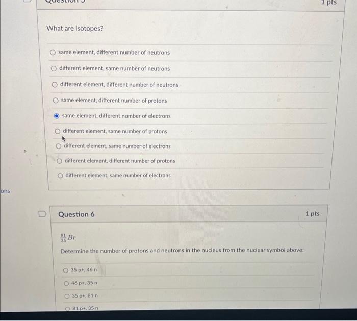 Solved What are isotopes? same element, different number of | Chegg.com