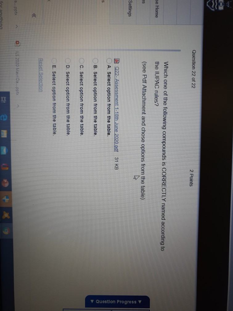 Solved Question 22 of 22 2 Points Which one of the following | Chegg.com