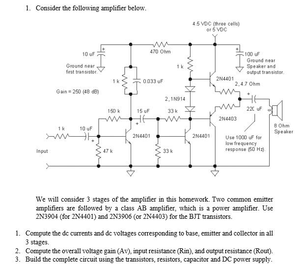 Solved Consider the following amplifier below.We will | Chegg.com