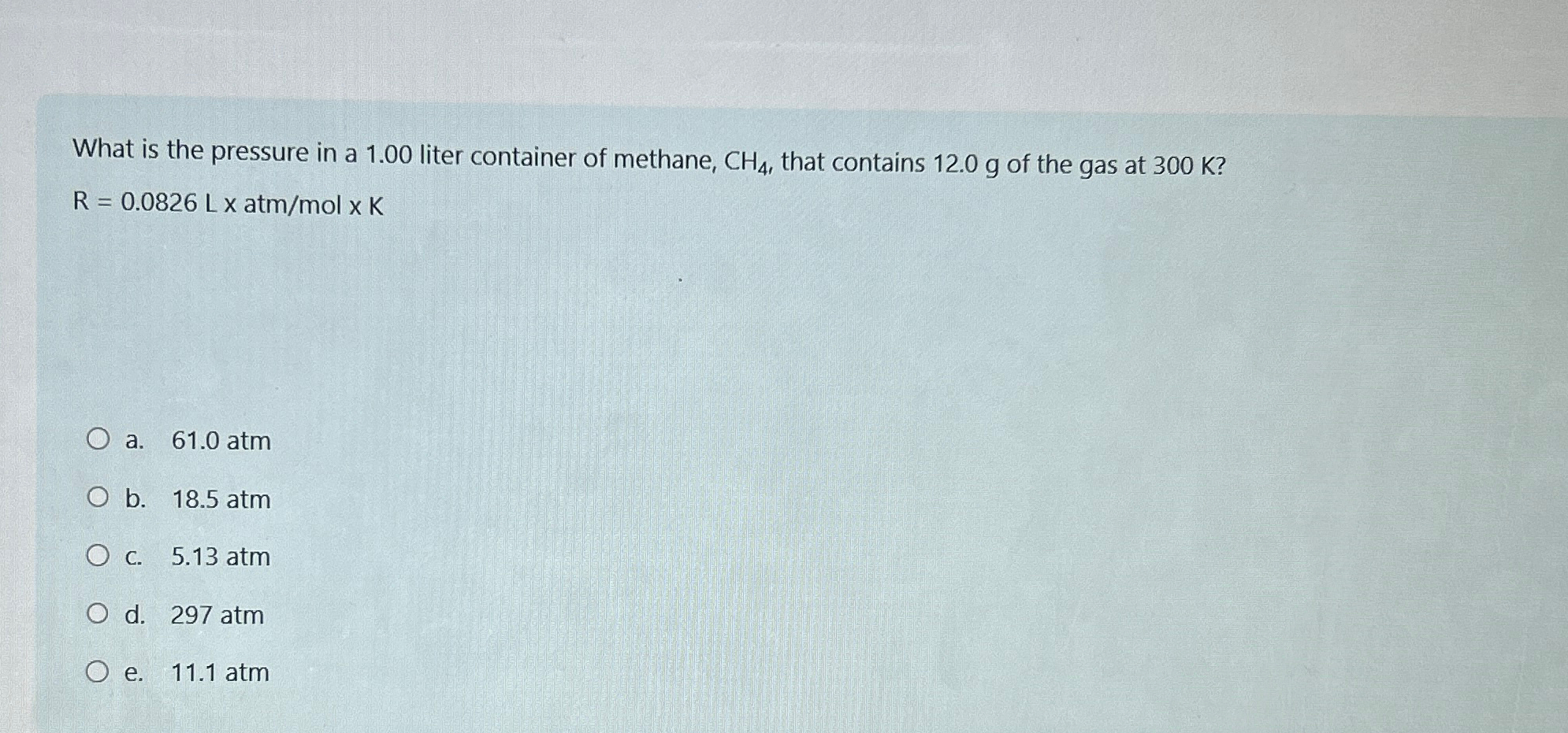 Solved What is the pressure in a 1.00 ﻿liter container of | Chegg.com