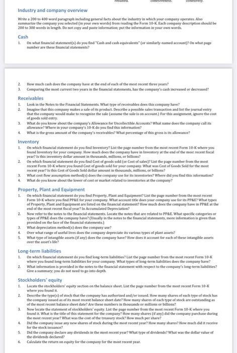 AMAZON FRom THE FORM 10-k Industry and company | Chegg.com