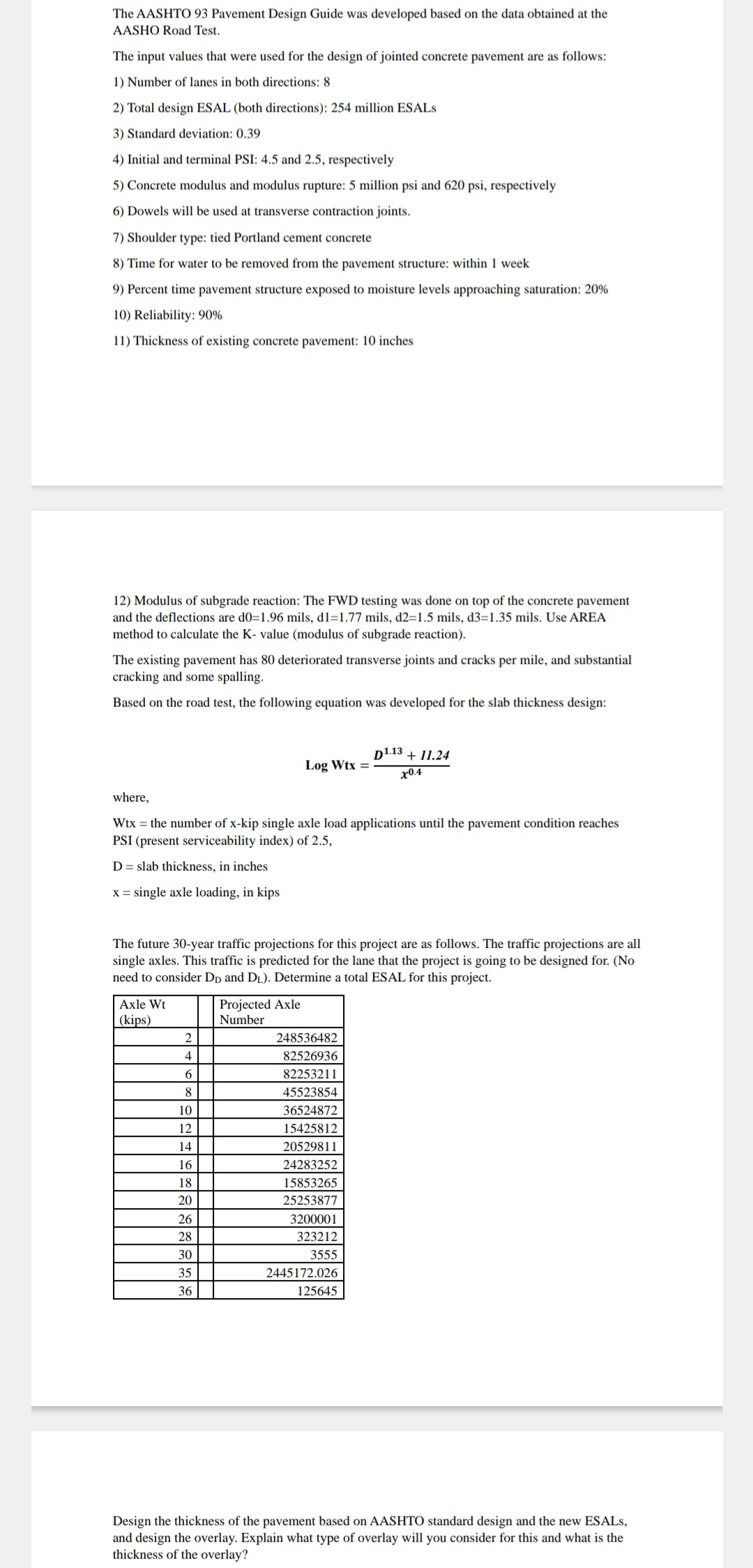 The AASHTO 93 ﻿Pavement Design Guide was developed | Chegg.com