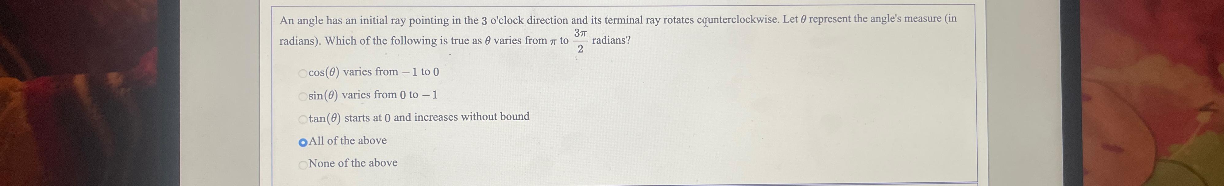 Solved An angle has an initial ray pointing in the 3 | Chegg.com