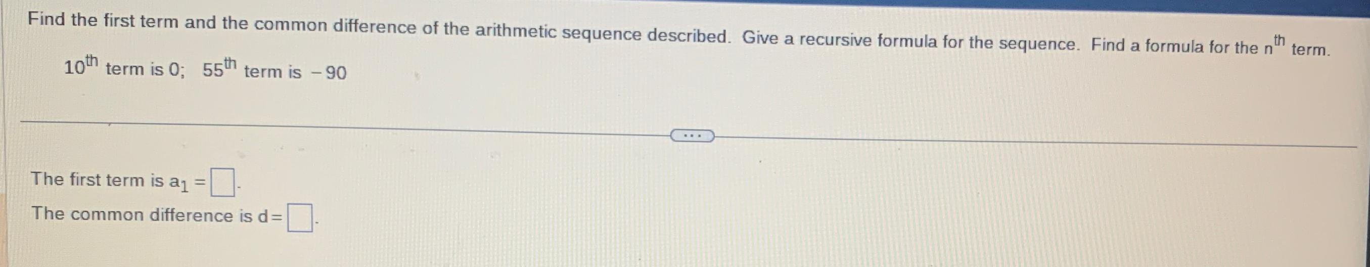 Solved Find the first term and the common difference of the | Chegg.com