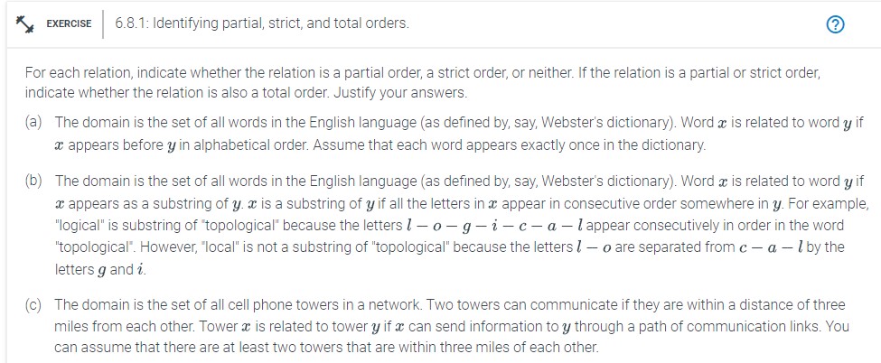 Solved For each relation, indicate whether the relation is a | Chegg.com
