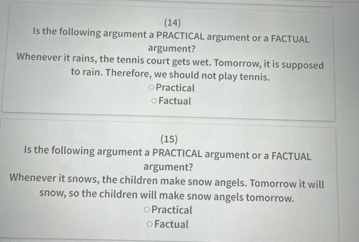 (12) Identify the PREMISE of the following argument. | Chegg.com