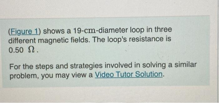 Solved (Figure 1) shows a 19-cm-diameter loop in three | Chegg.com