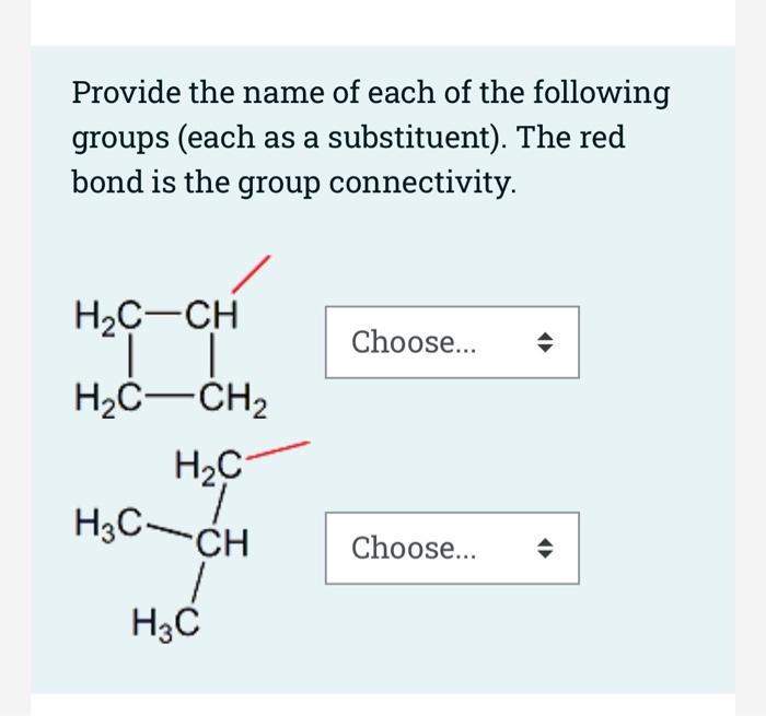 Solved Provide the name of each of the following groups | Chegg.com