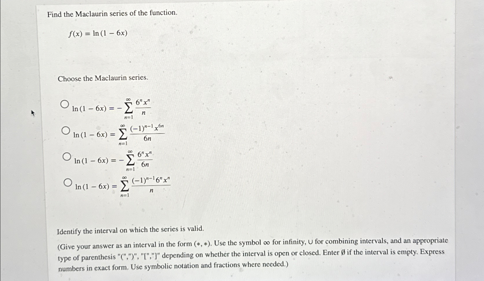 Solved Find the Maclaurin series of the | Chegg.com