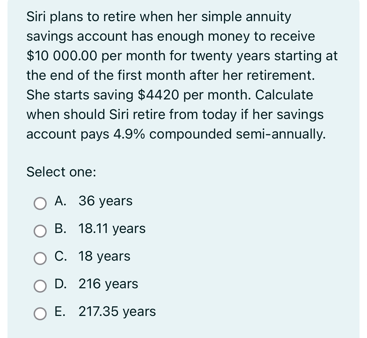 Solved Siri plans to retire when her simple annuity savings | Chegg.com
