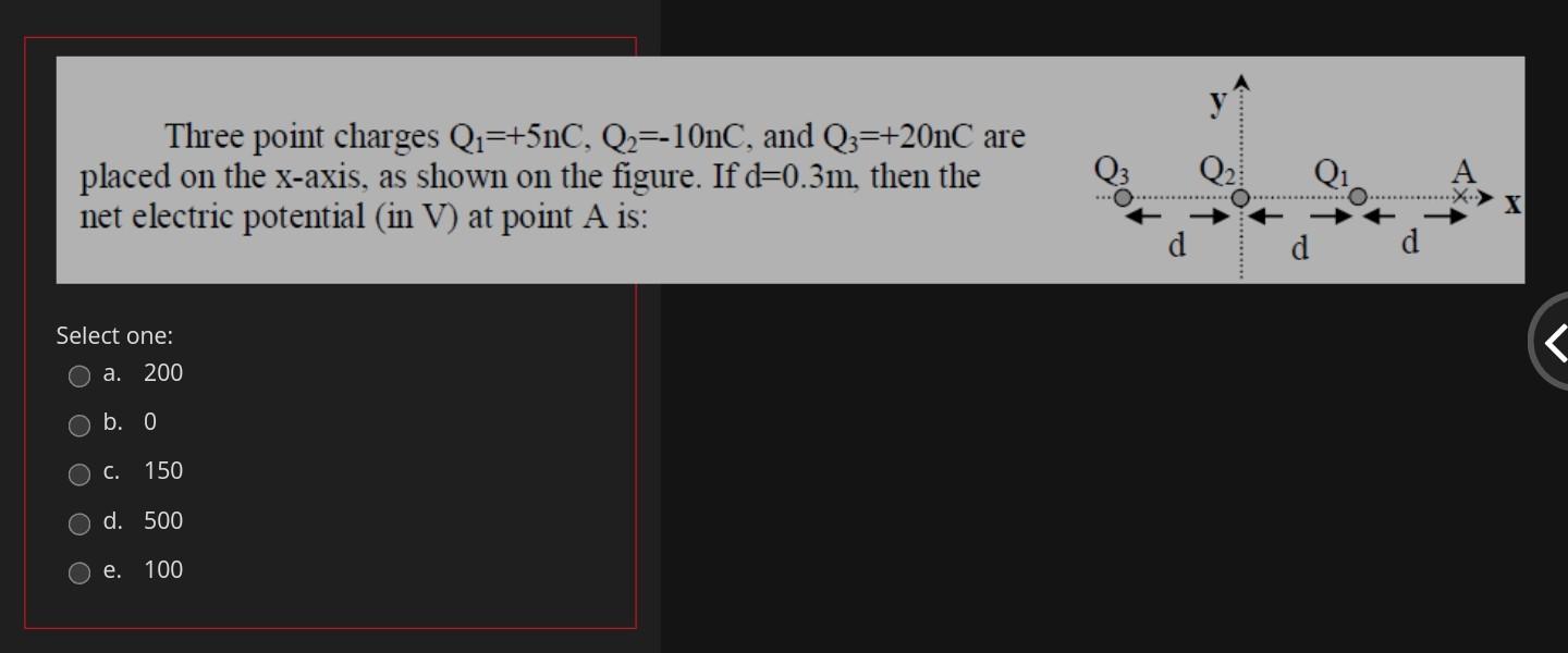 Solved Three point charges Q1=+5nC,Q2=−10nC, and Q3=+20nC | Chegg.com