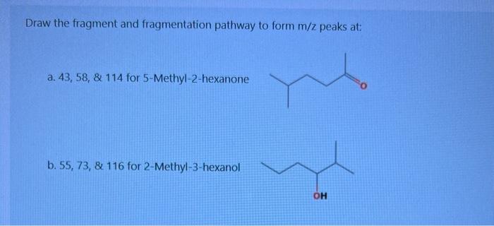Solved Draw the fragment and fragmentation pathway to form | Chegg.com