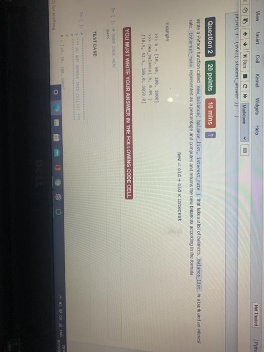 Solved View Insert Cell Kemel Widgets Help Not Trusted Pythe 