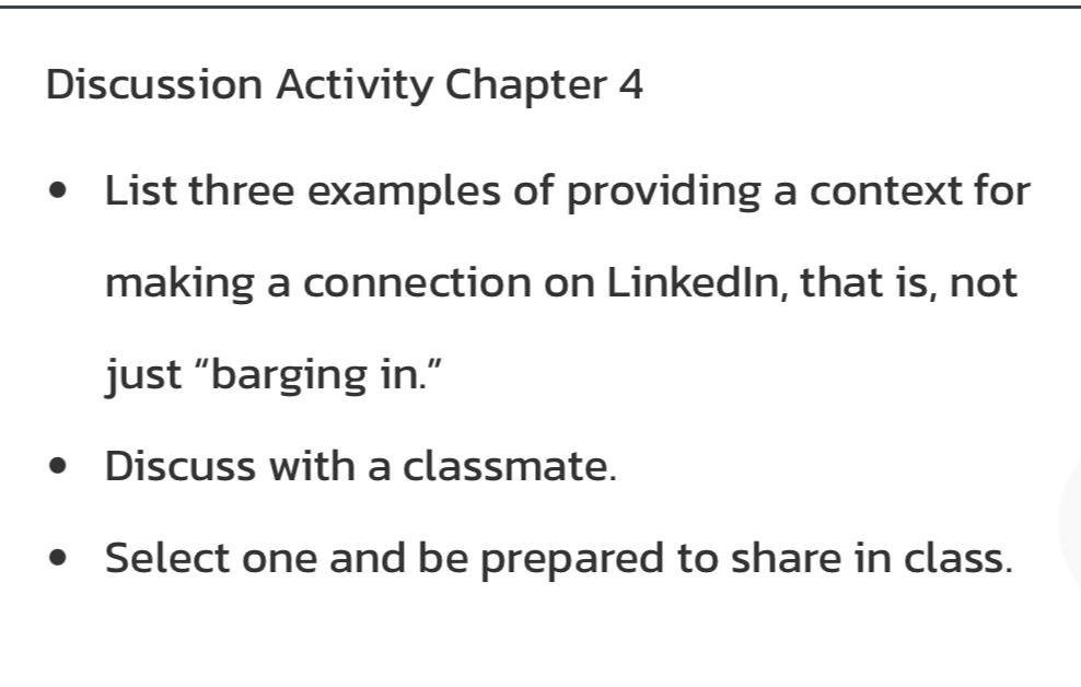 Solved Discussion Activity Chapter 4List three examples of | Chegg.com