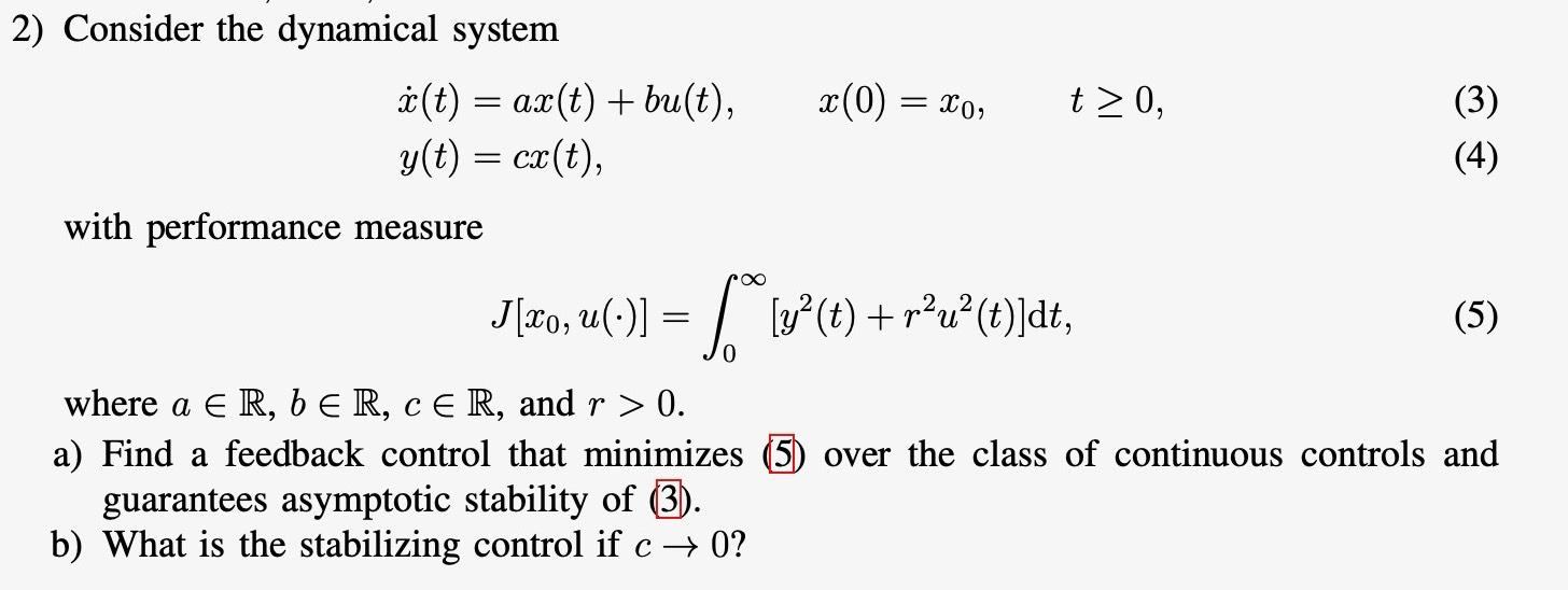 Solved Consider the dynamical | Chegg.com