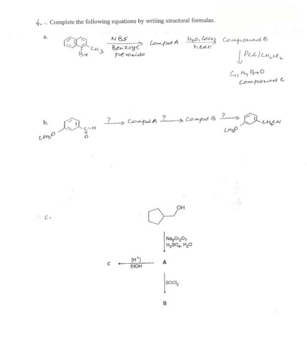 Solved Complete the following equations by writing | Chegg.com