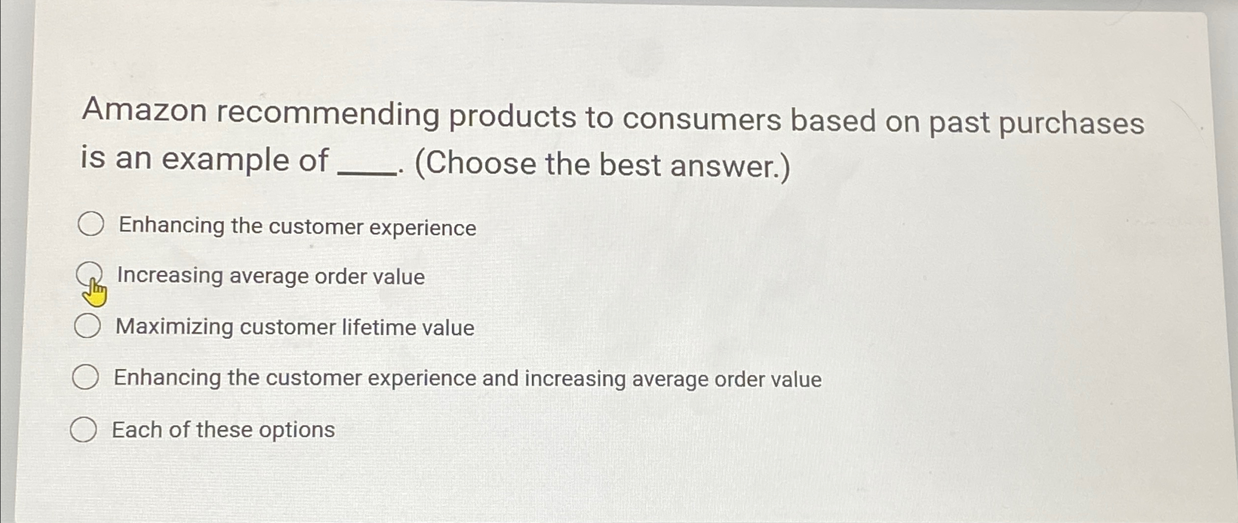 Solved Amazon recommending products to consumers based on | Chegg.com