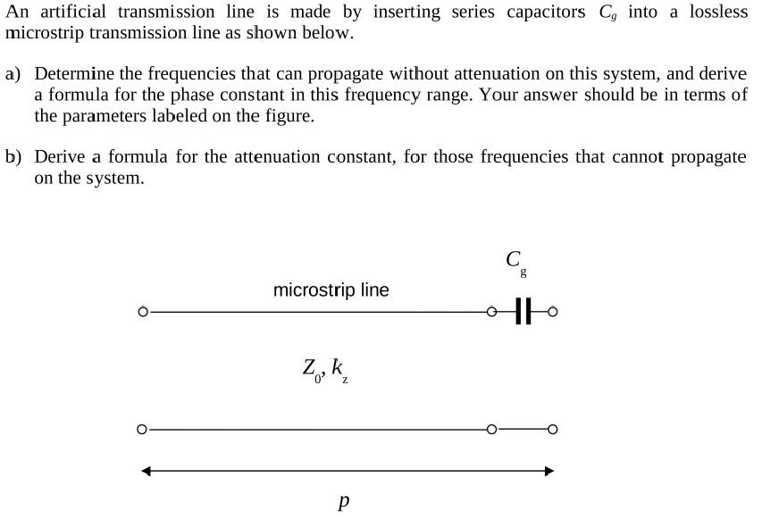An artificial transmission line is made by inserting | Chegg.com