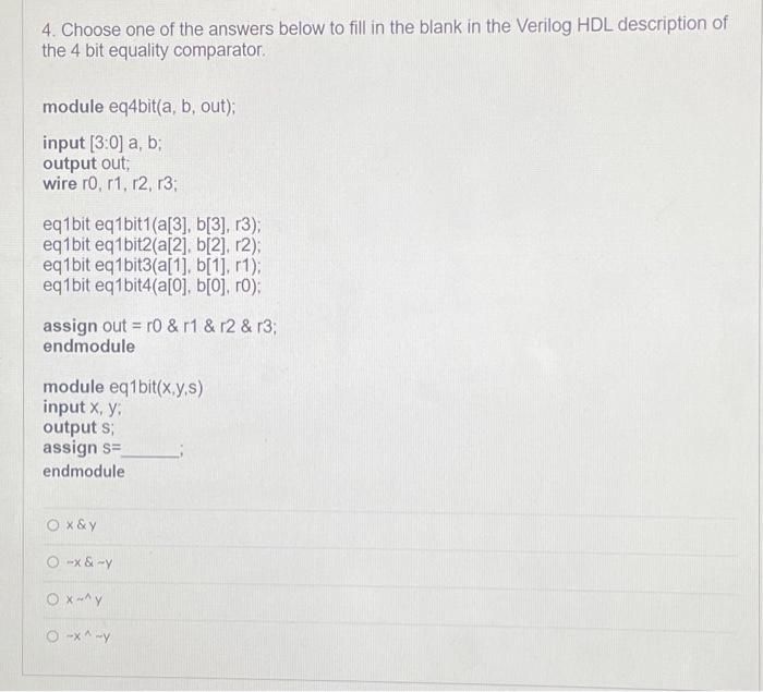 Solved 4. Choose one of the answers below to fill in the | Chegg.com