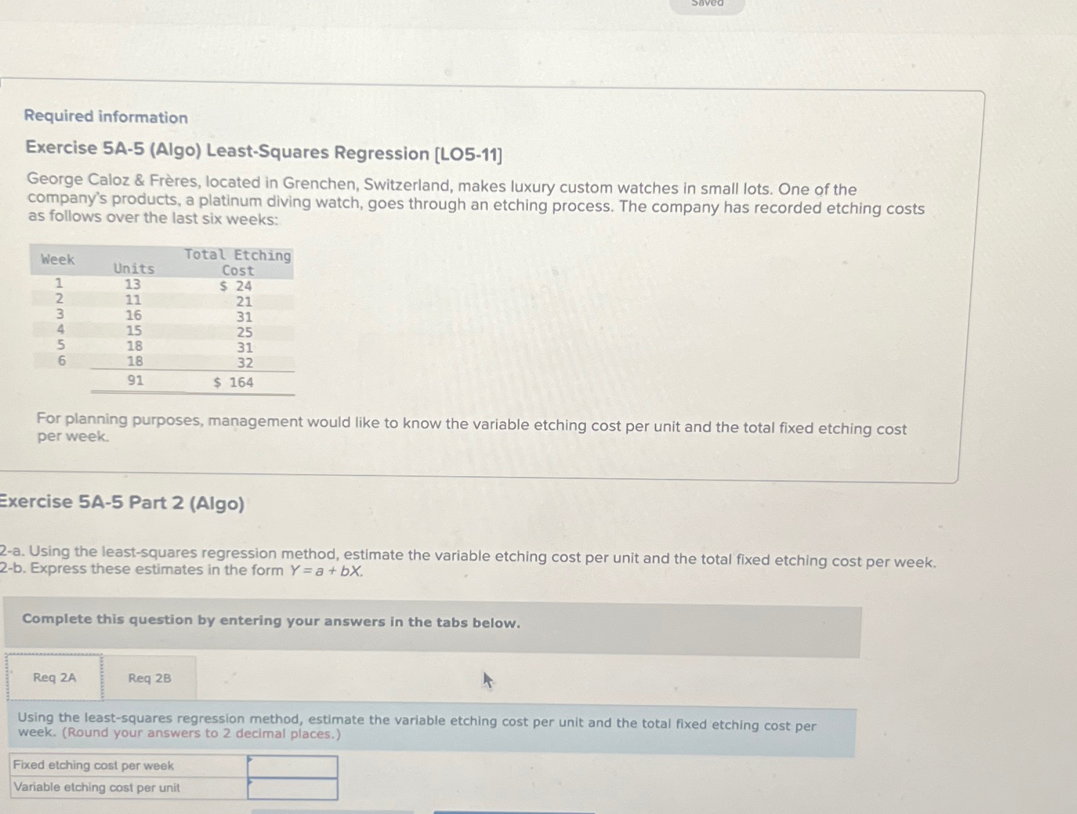Solved Required informationExercise 5A-5 (Algo) | Chegg.com Solved Required informationExercise 5A-5 (Algo) | Chegg.com