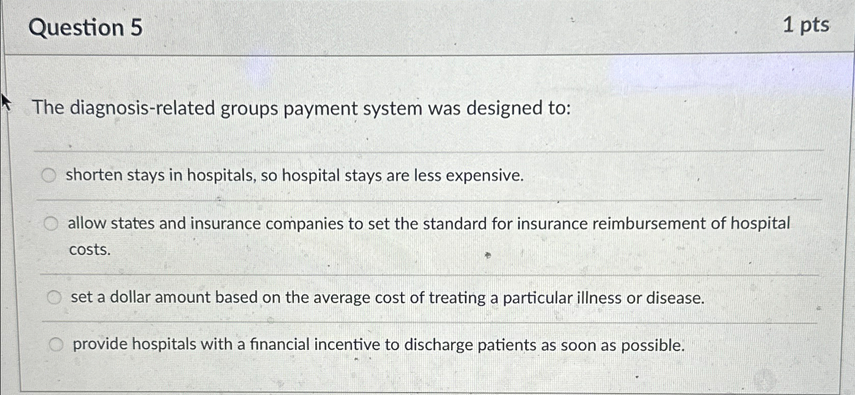 Solved Question 51 ﻿ptsThe diagnosis-related groups payment | Chegg.com