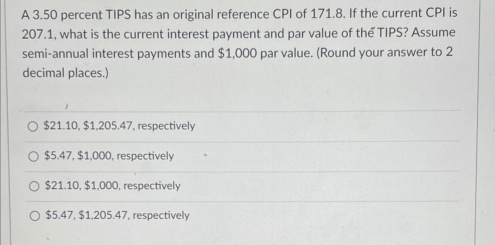 Solved A 3.50 ﻿percent TIPS has an original reference CPI | Chegg.com