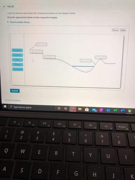 Solved Part B Label the features associated with meandering | Chegg.com
