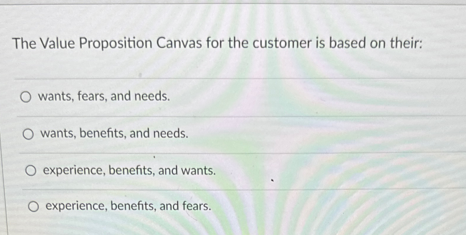 Solved The Value Proposition Canvas for the customer is | Chegg.com