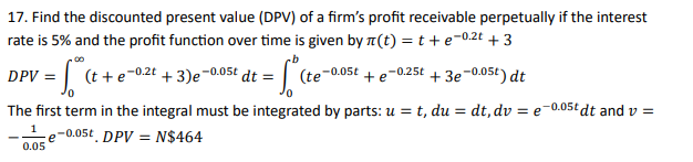 Solved Find the discounted present value (DPV) ﻿of a firm's | Chegg.com