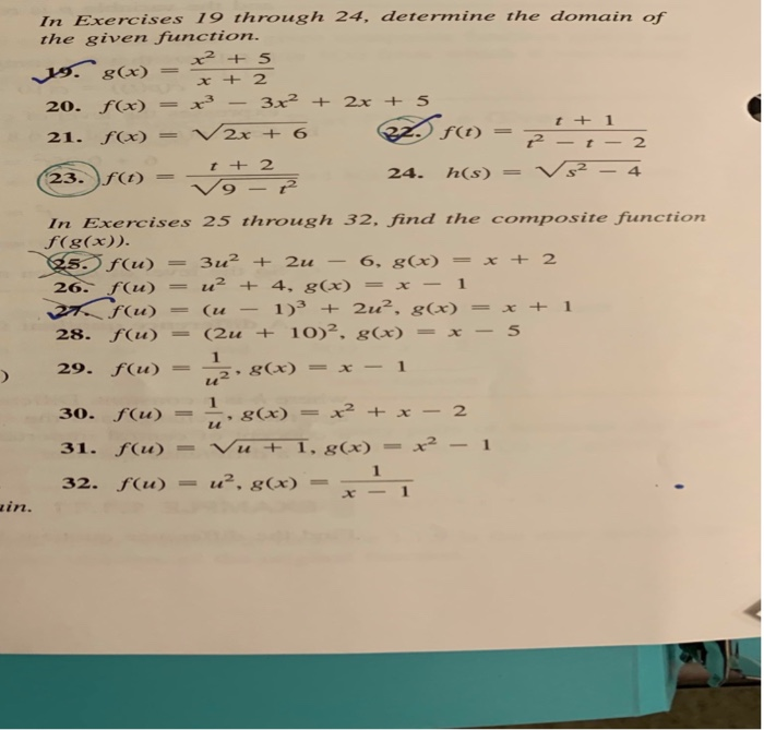 Solved In Exercises 19 through 24, determine the domain of | Chegg.com