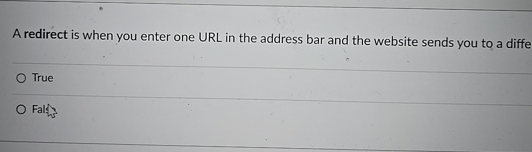 Solved A redirect is when you enter one URL in the address | Chegg.com