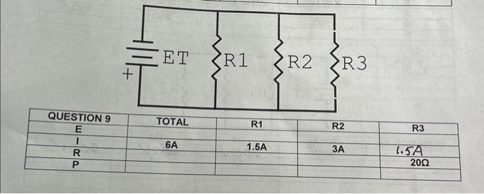Solved paralell circuitsolve for all missing values | Chegg.com