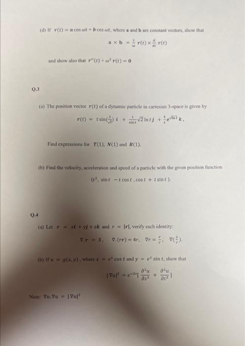 Solved (a) Prove that (q×p)⋅(q×p)=∣q∣2∣p∣2−(q⋅p)2 (b) Using | Chegg.com
