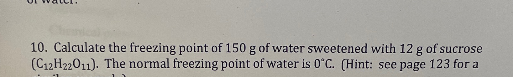 Solved Calculate the freezing point of 150g ﻿of water | Chegg.com