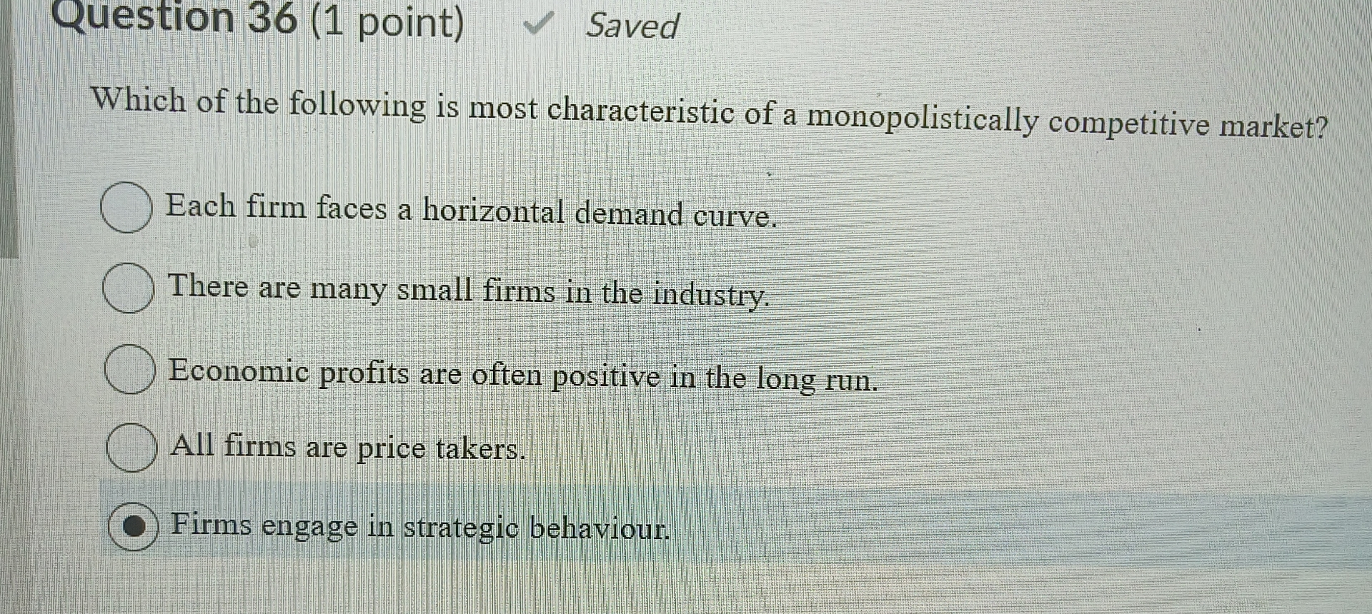 Solved Question 36 (1 ﻿point) ﻿SavedWhich of the following | Chegg.com