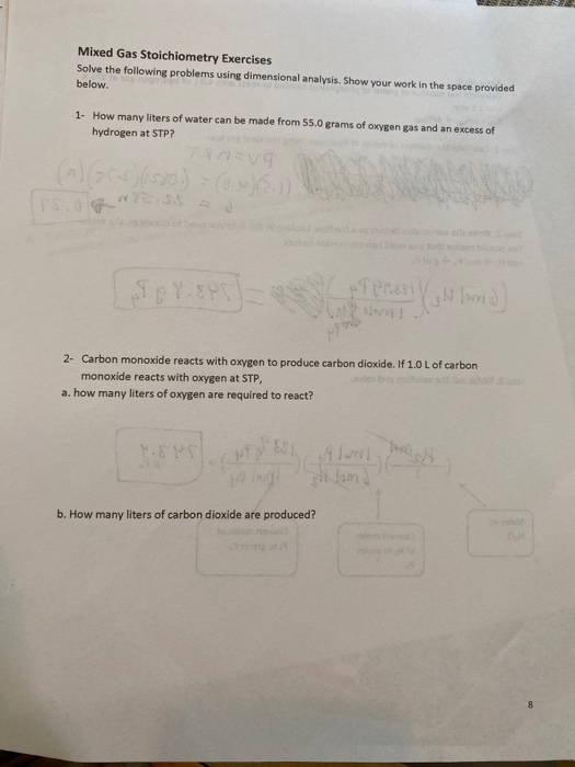 Solved Mixed Gas Stoichiometry Exercises Solve the following | Chegg.com